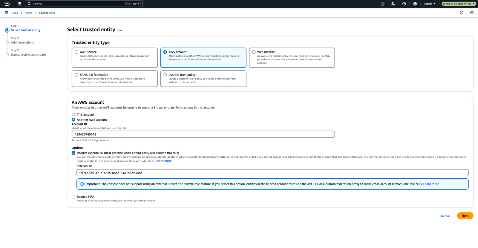 AWS Cross-Account Roles with Lambda